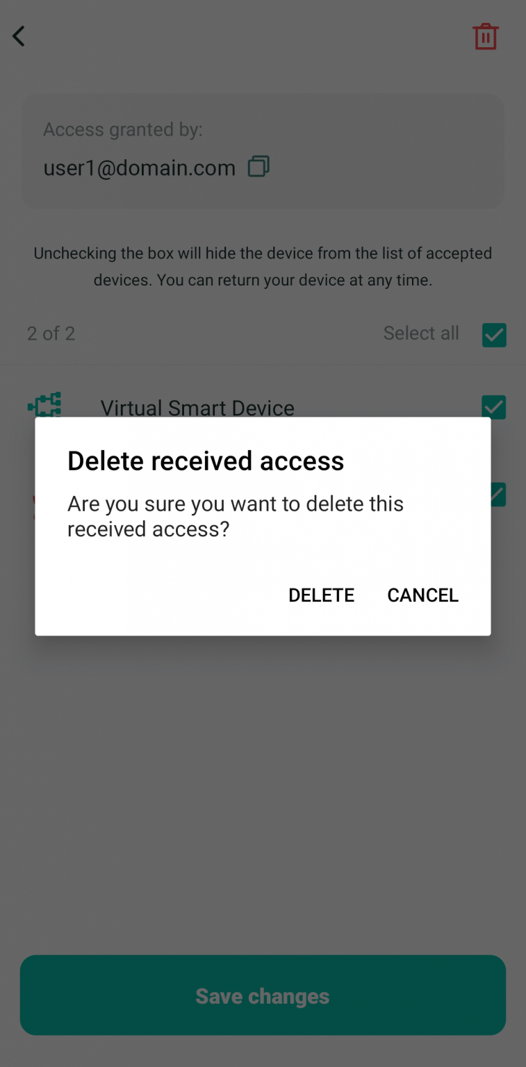 How to share a smart device with a registered 2Smart Cloud user | 2Smart